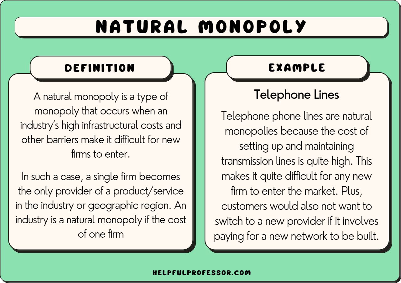 10 Real-World Natural Monopoly Examples in Essential Industries