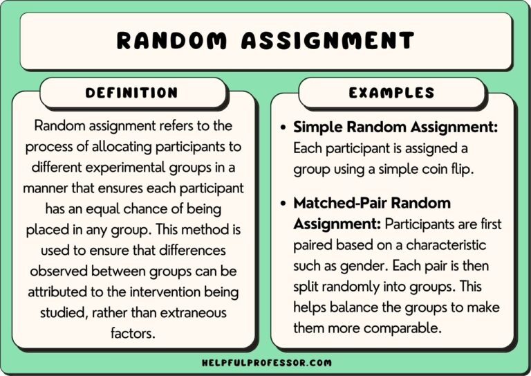 Examples Of Random Assignment In Psychology Research 4729